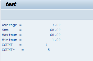 SAP ABAP TECH: Maximum, Minimum, Average, Sum and Count by Select (ABAP ...