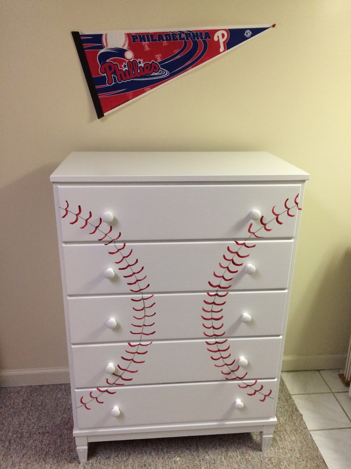 SECOND CHANCES: Baseball-themed Dresser Makeover