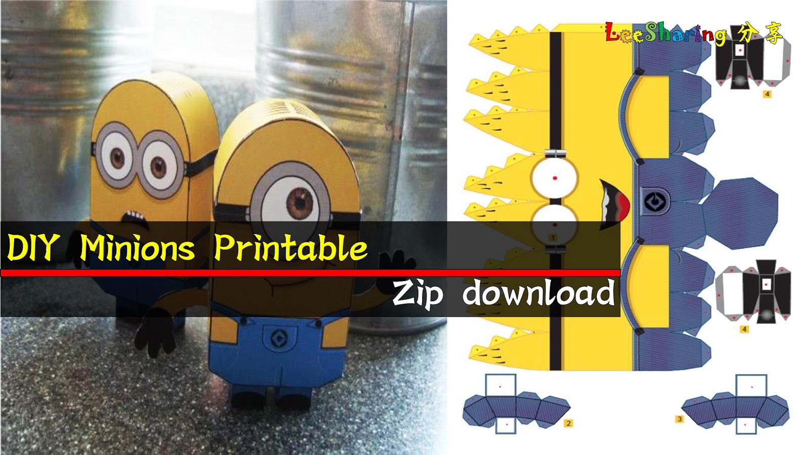 DIY Minions Printable Zip download - E-KSSR