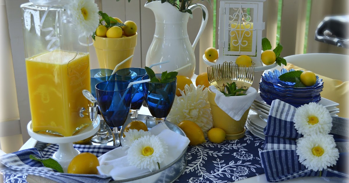 Dining Delight: Cobalt Blue & Lemon Yellow Table & Some Easy ...