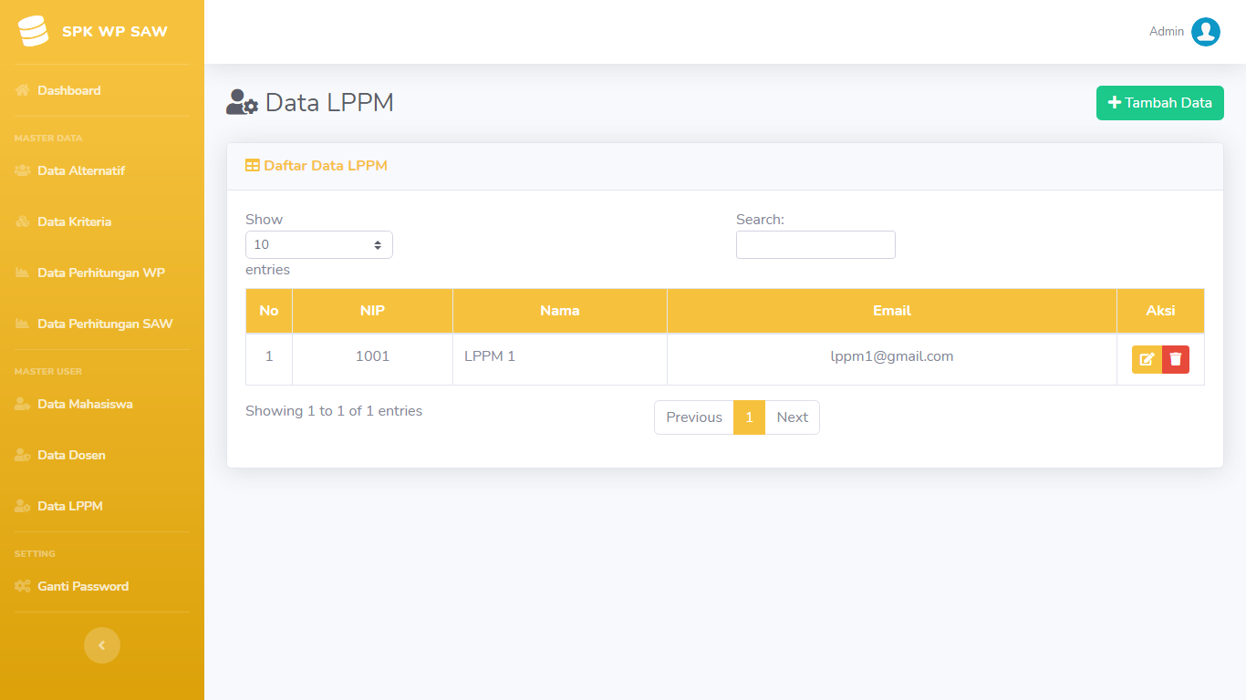 Aplikasi Sistem Pendukung Keputusan Penilaian Kinerja Dosen Menggunakan ...