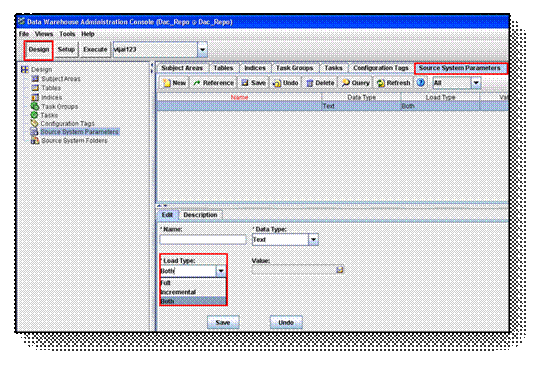 DAC - Source System Parameters in DAC
