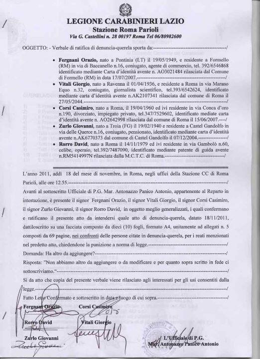 BLOG DI CIPIRI: QUERELA/DENUNCIA PER ALTO TRADIMENTO