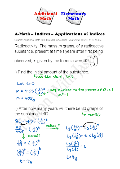 A-Math - Indices - Applications of Indices | Singapore Additional Math ...