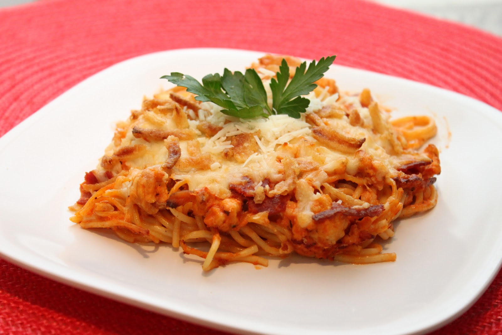 A Bowl of Creativity: Baked Spaghetti with a Cream Cheese Tomato Sauce ...