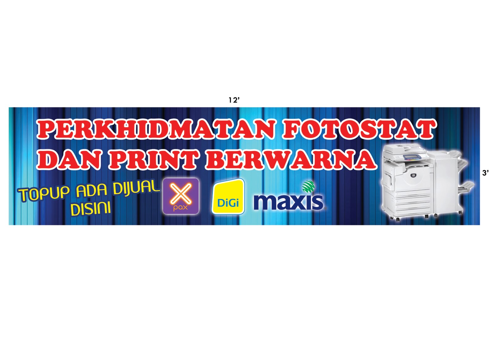 Belog Design Cik PutPut: banner perkhidmatan fotostat 12'x3'