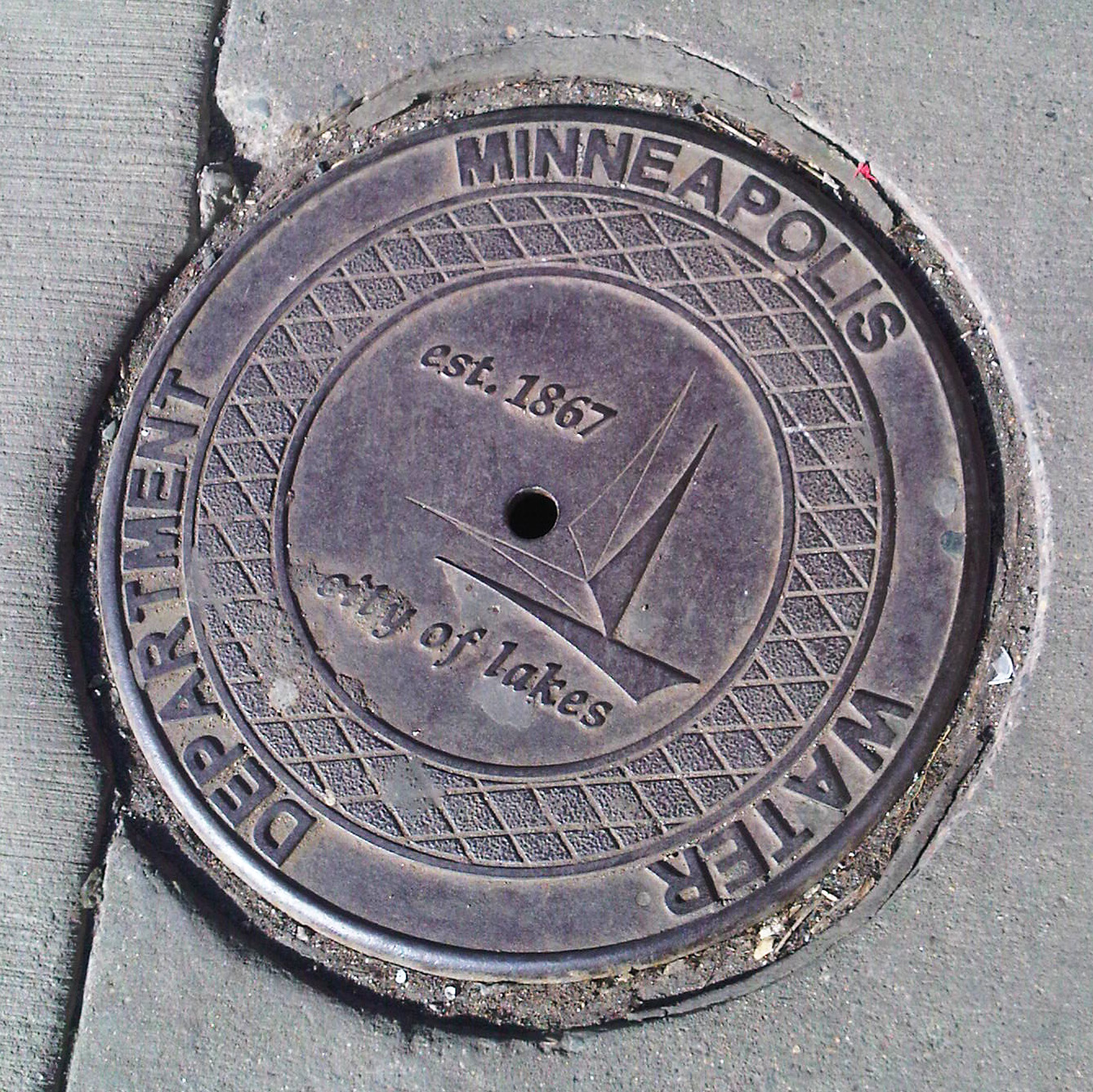 Visions of Minnesota: Manhole Cover in Downtown Minneapolis