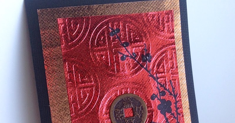 Metallic Asian-themed greeting card and a giveaway!