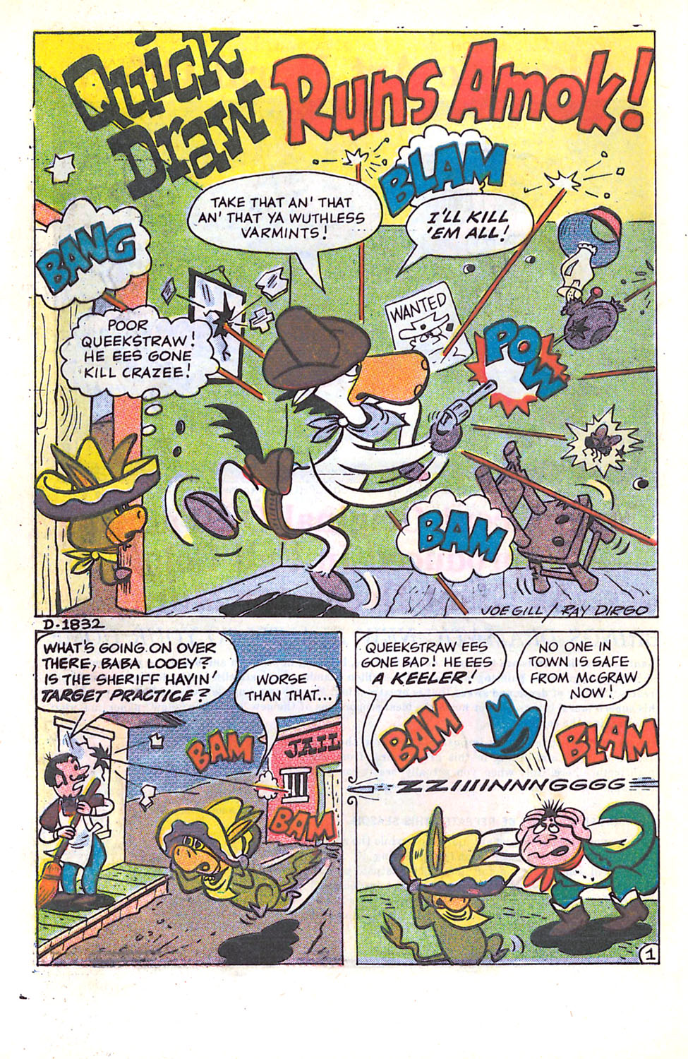 Old-fashioned Comics: Quick Draw McGraw #01 - #08 (1970-1972) Complete ...