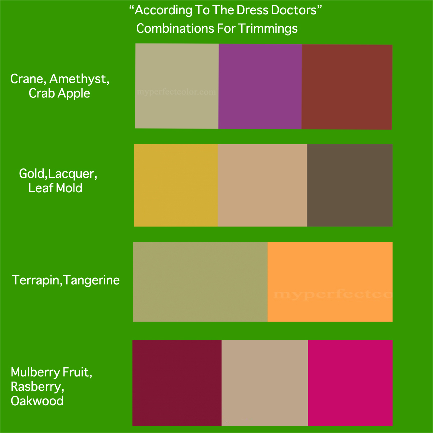 The MeadowTree Journal: The Dress Doctors' Color Charts