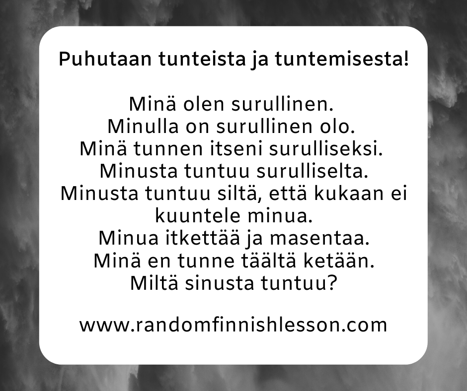 Finnish feelings in a nutshell - Random Finnish Lesson