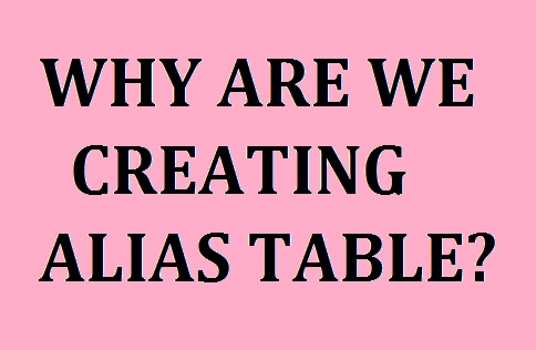 Why are we creating Alias table?