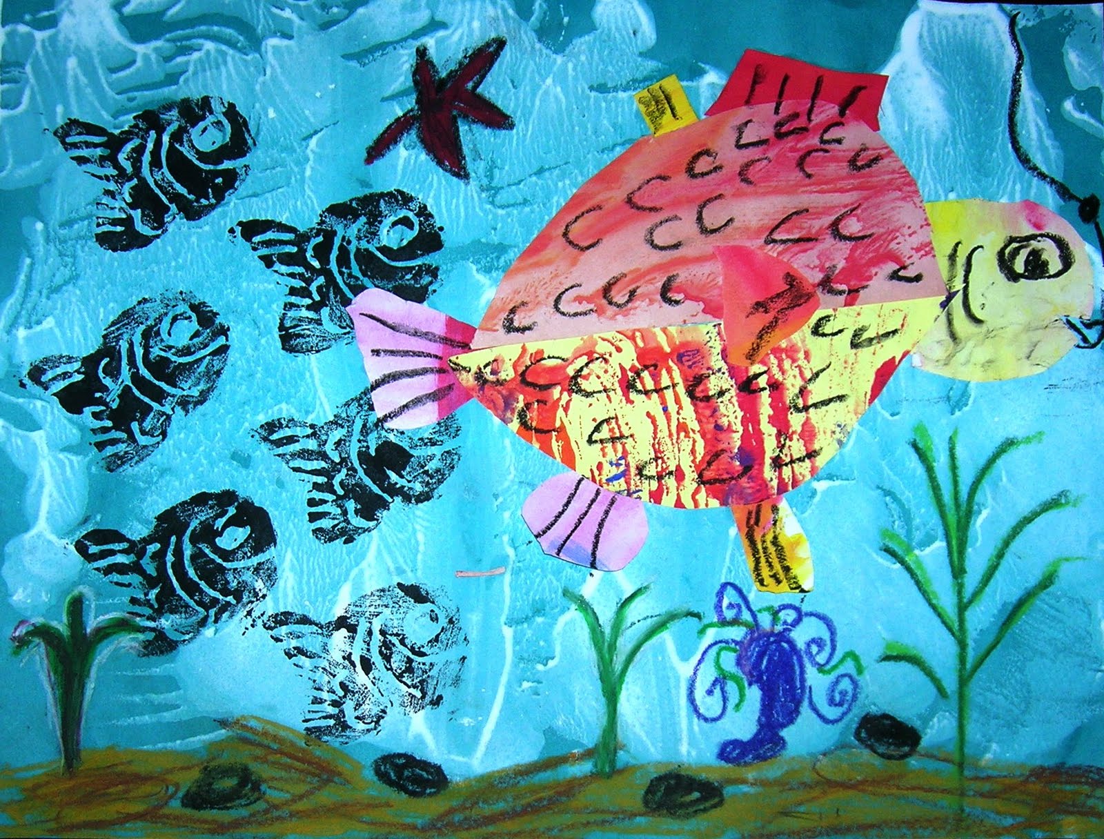 North Art Alert: First Grade Eric Carle Fish