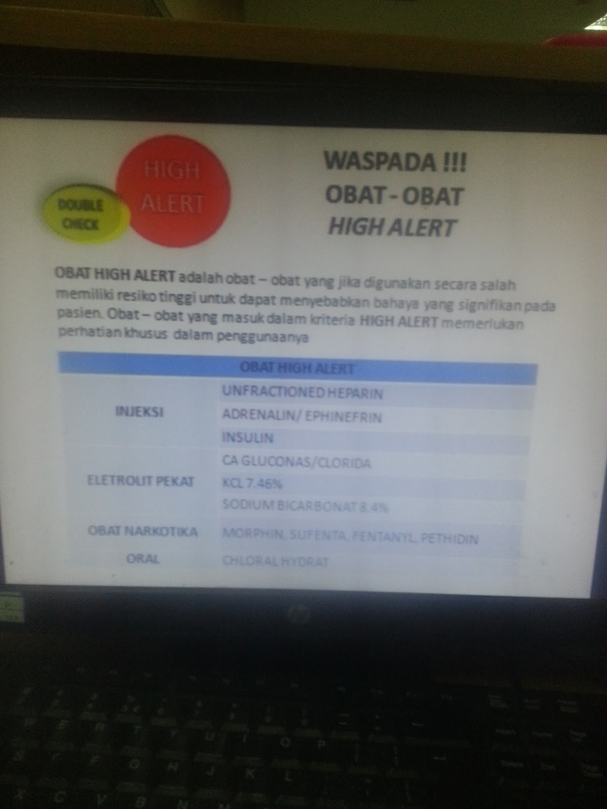 puri sumber percetakan: Label LASA dan High Alert