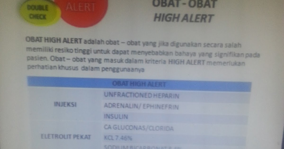 puri sumber percetakan: Label LASA dan High Alert