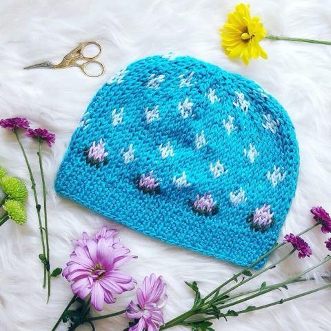 With Alex: Rainy Spring Beanie: Free Tunisian Crochet Pattern