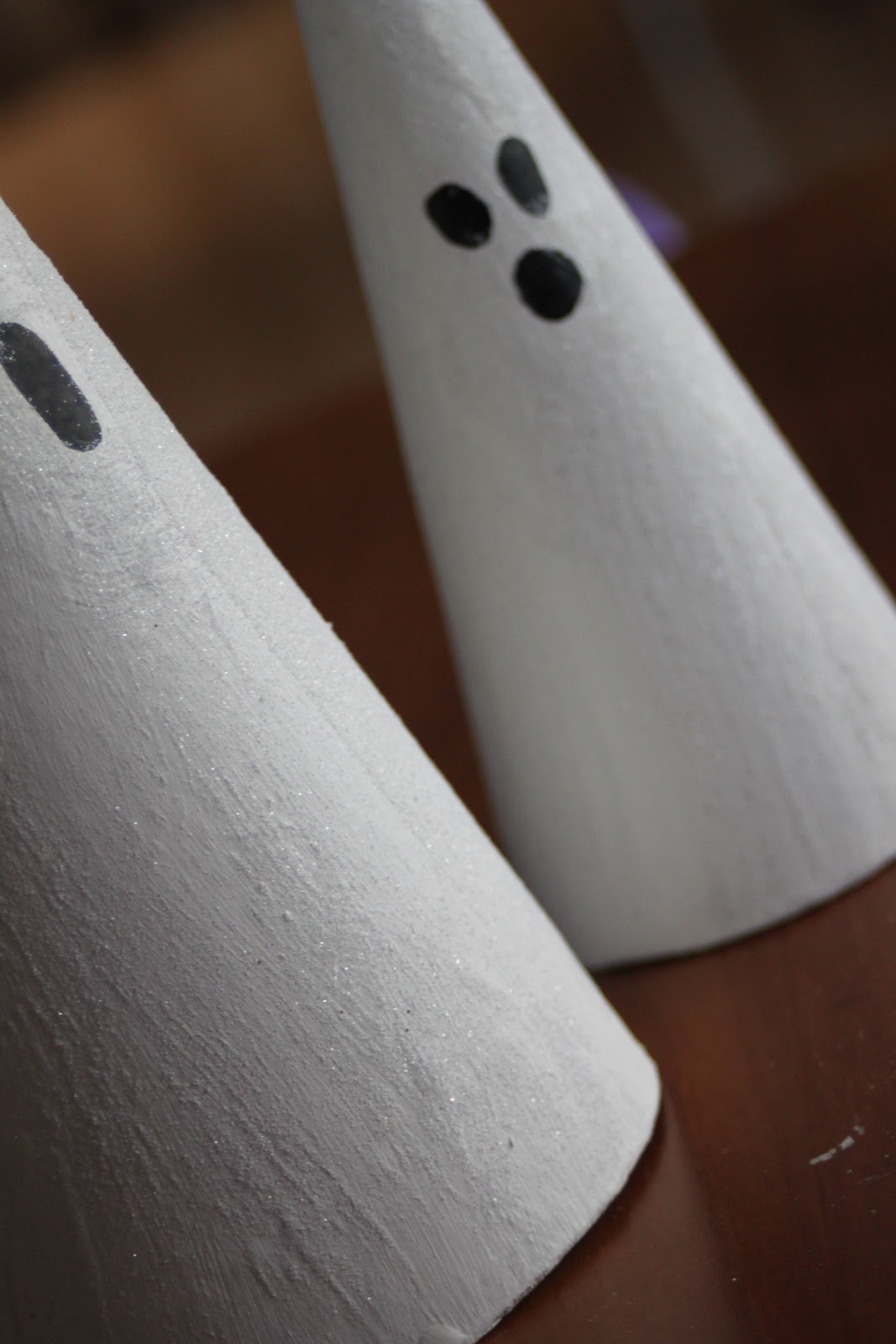 Guest Post: DIY Glitter Cone Ghosts - The Chirping Moms