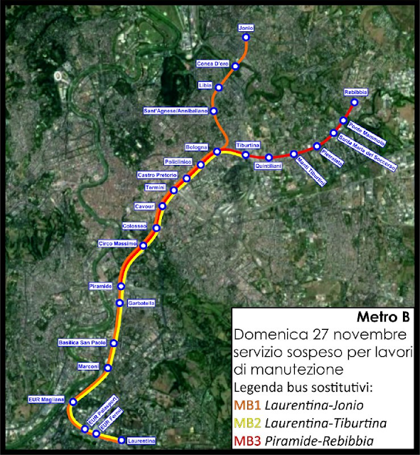Domenica 27 - Lavori sulla Metro B