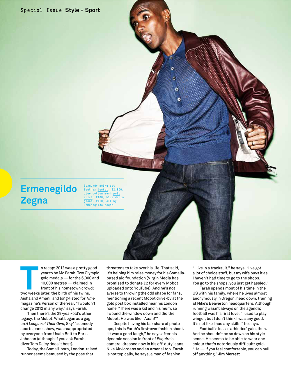 Skinnydip: David Titlow shoots Mo Farah for Esquire, in Mo's first ...