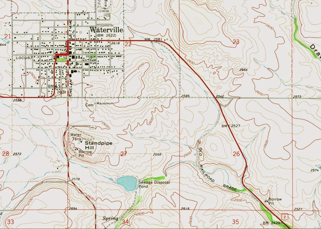 Big Bend Railroad History: 1968 Waterville Topo Map