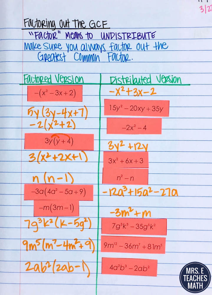 Intro to Polynomials INB Pages | Mrs. E Teaches Math