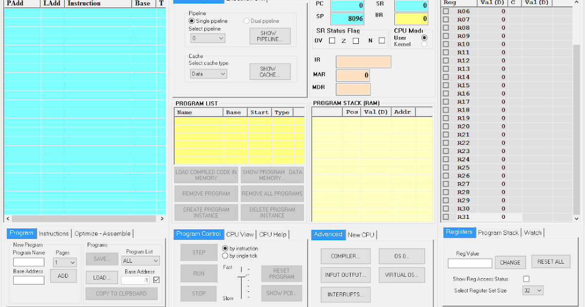 sistemsof: CPU OS SIMULAOR PRACTICA Y EJERCICIOS DE MICROPROCESADORES