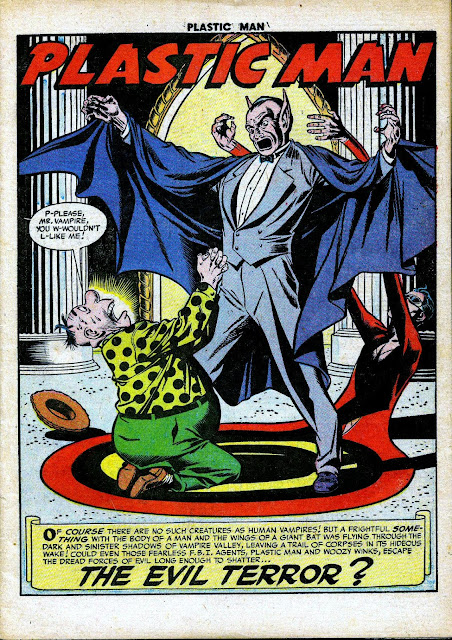 Cole's Comics: Dark Plas Halloween 2013: Plastic Man Stakes Out A Vampire!