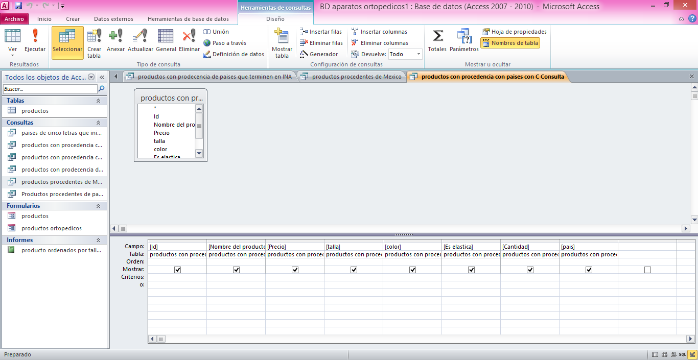 El mundo marino : Como crear una consulta en Access