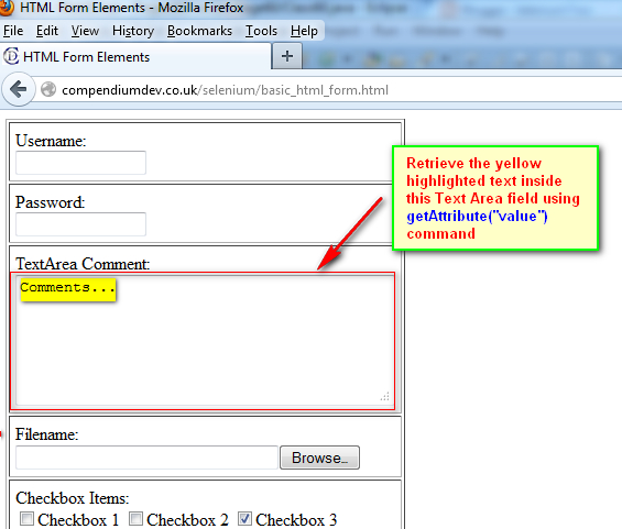Selenium By Arun 417 Using Getattributevalue Method With Text Area Field