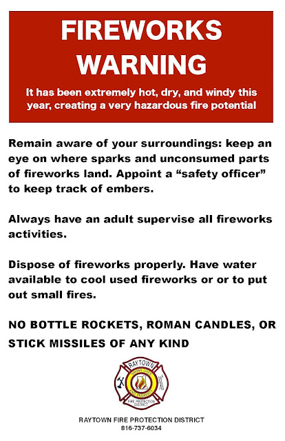 RAYTOWN FIRE PROTECTION DISTRICT: FIREWORKS WARNING
