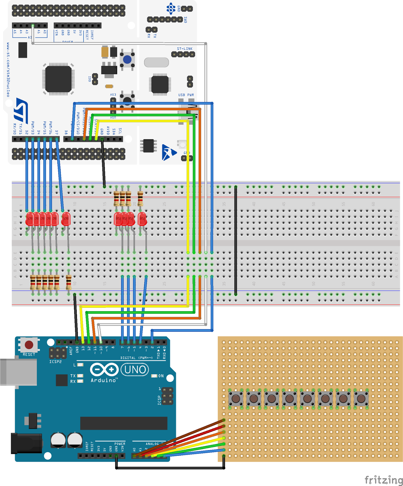 音源とオーディオの電子工作（予定）: Arduino UnoをSPI Master、Nucleo F401REをSPI Slaveにして通信してみる。