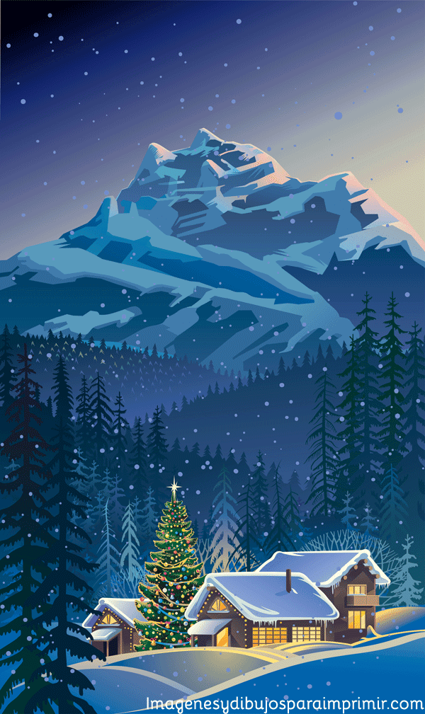 Paisajes de navidad para imprimir-Colorear dibujos,letras, Actividades ...