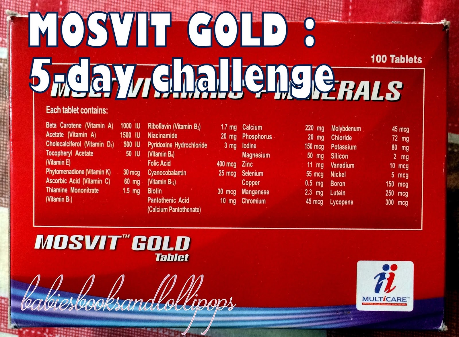 babies books and lollipops: The 5-day Challenge : MOSVIT GOLD