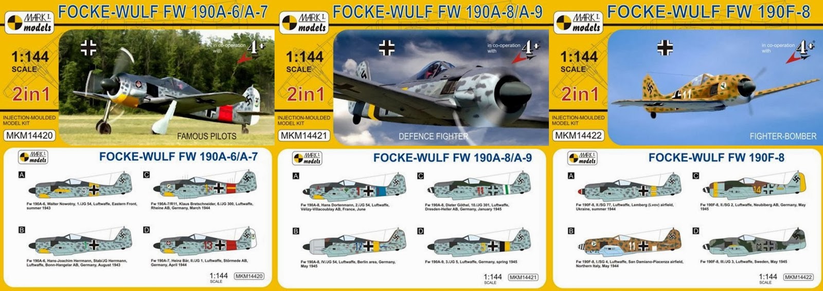 Kampfgruppe 1/144: 1/144 Bf-109 and FW-190s from MARK I Models