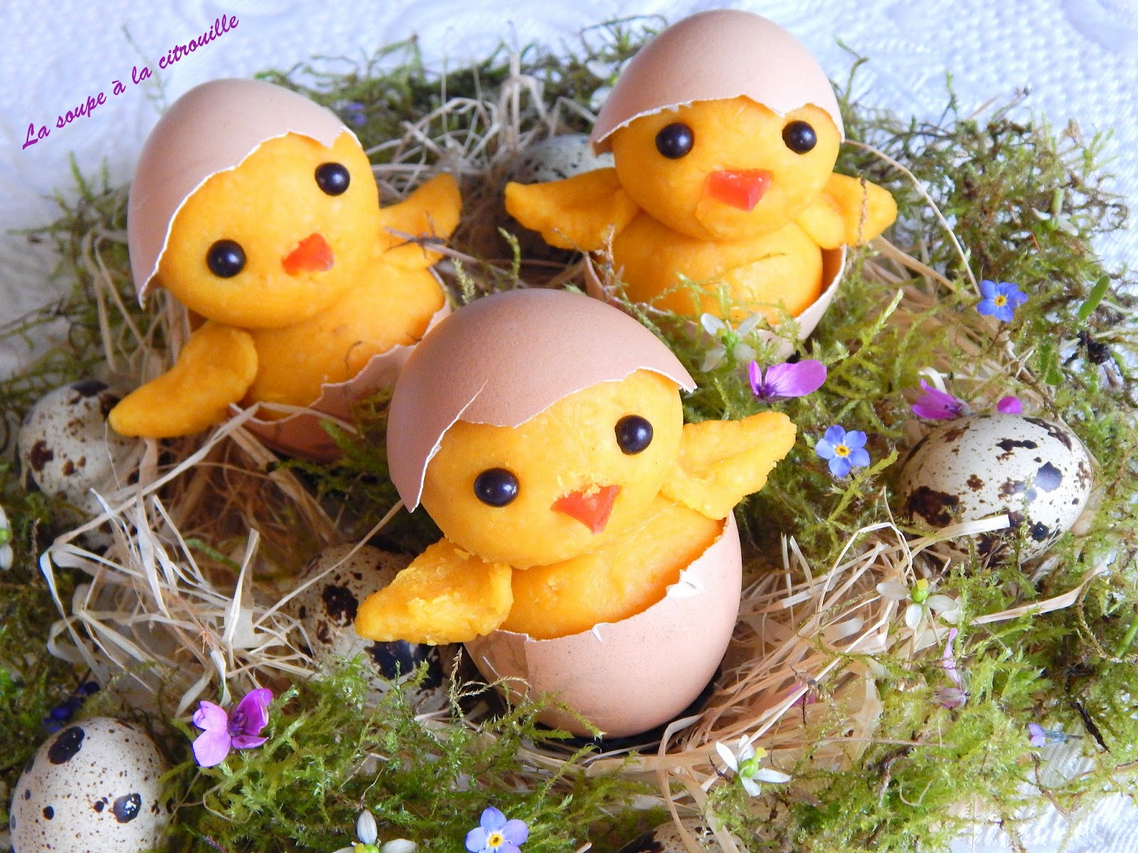 La soupe à la citrouille: Poussins de Pâques en pâte d'amande