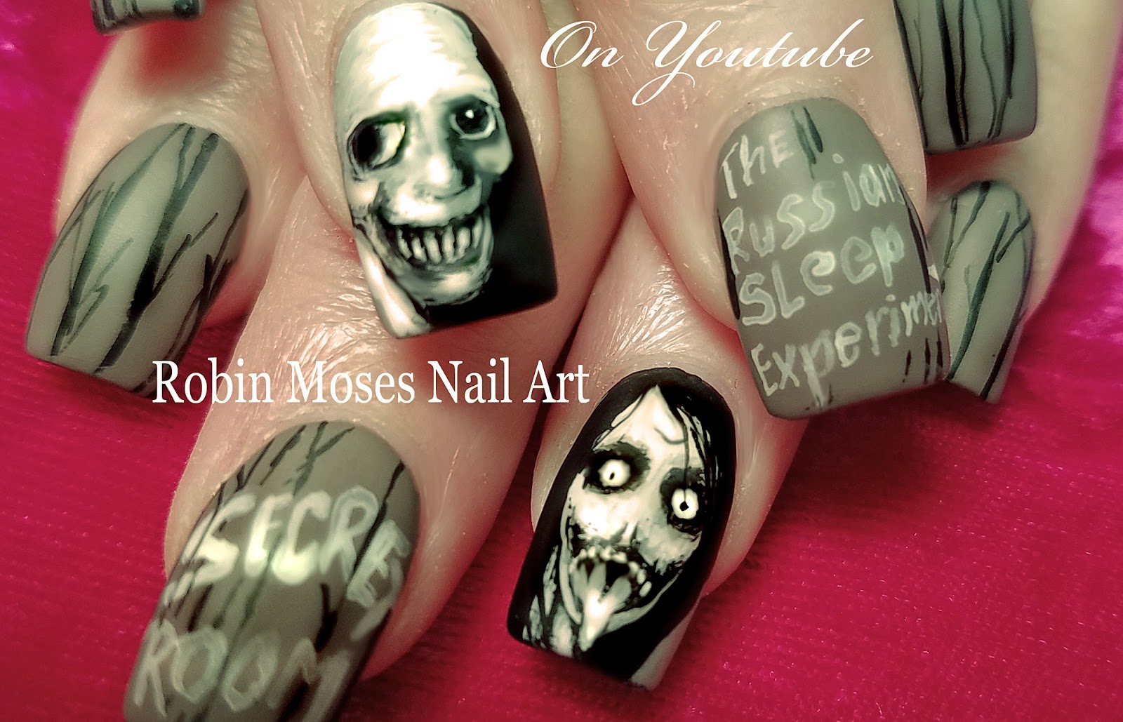 Nail Art by Robin Moses: horror nail art