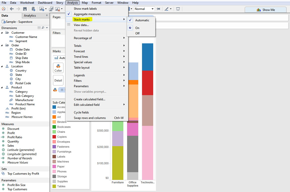 用語について調べてみる～スタック マーク | Tableau Padawan's Tips & Tricks