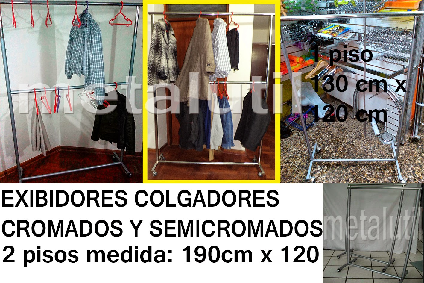 EXHIBIDORES PARA TIENDAS LIMA PERU: EXHIBIDOR COLGADOR DE METAL PARA ROPA