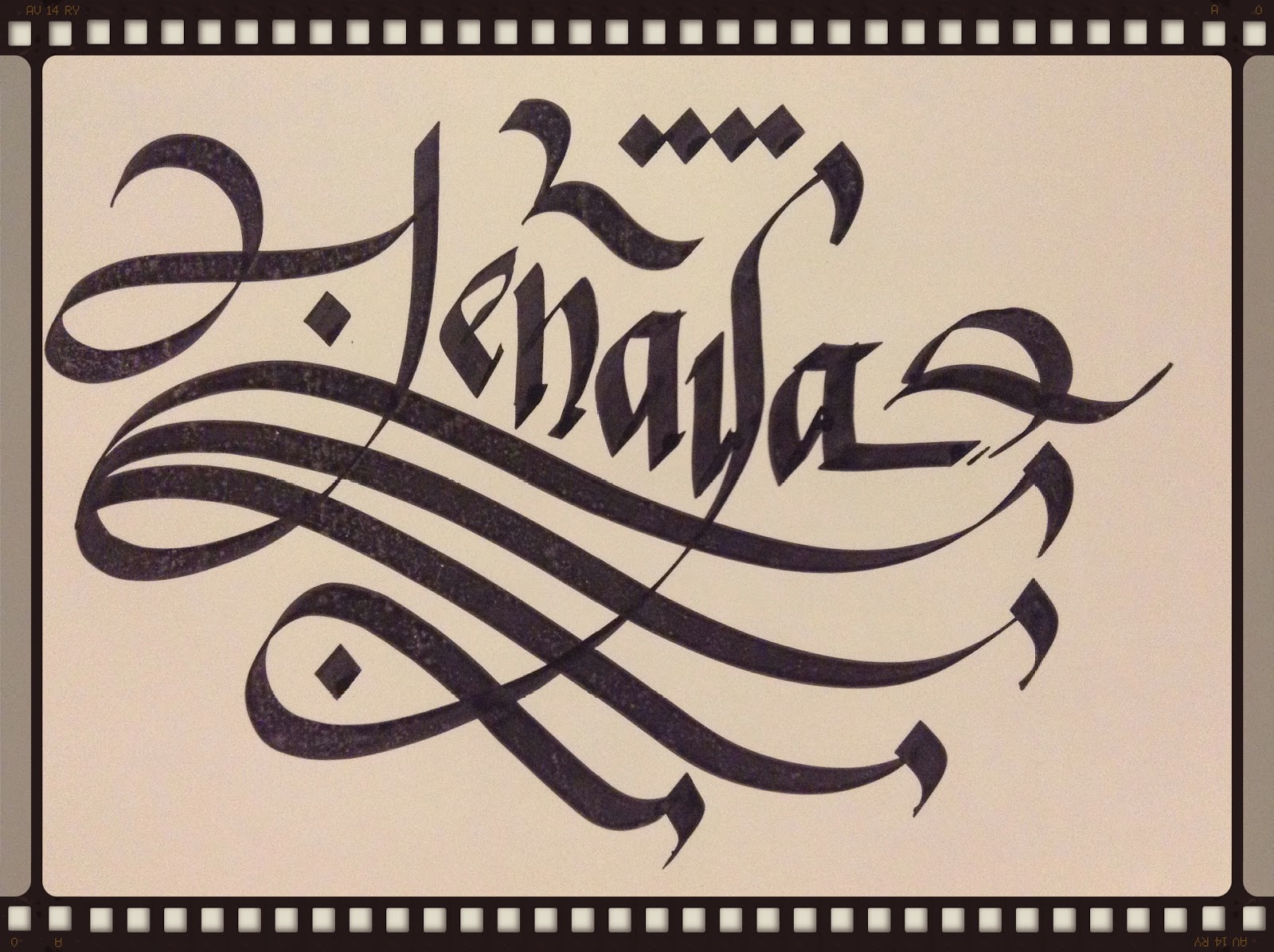 Calligraphy Art: Jenaya in different styles