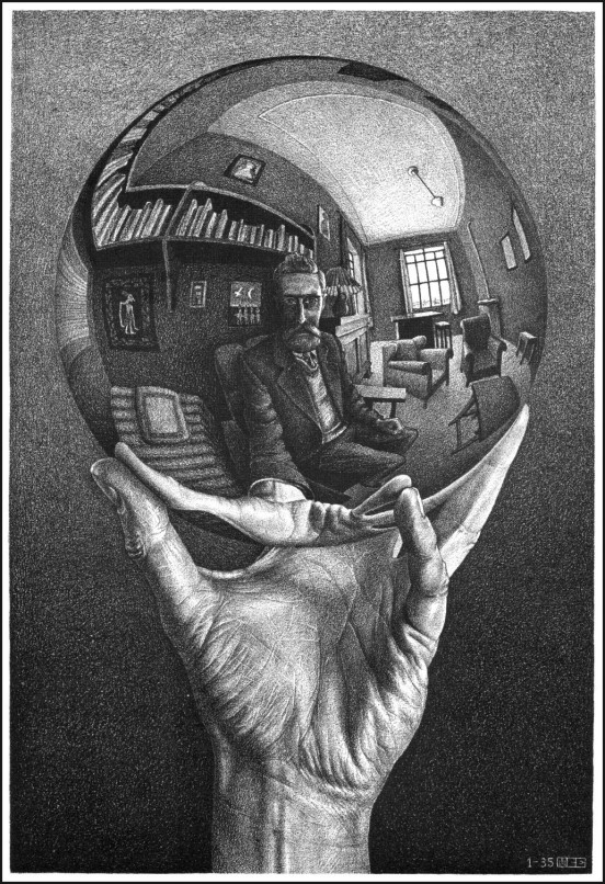 Art for the Blog of It: Self-Portrait in Spherical Mirror, M C Escher
