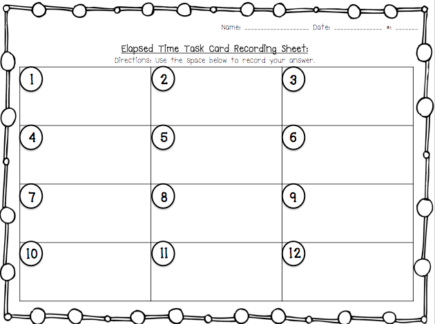 Teaching in Paradise: Differentiated Elapsed Time Task Cards!