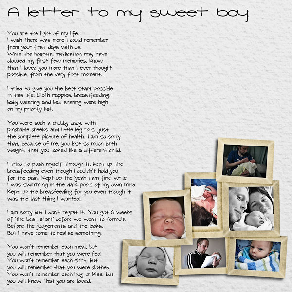 A Letter to my Sweet Boy - KayCee Layouts & Designs