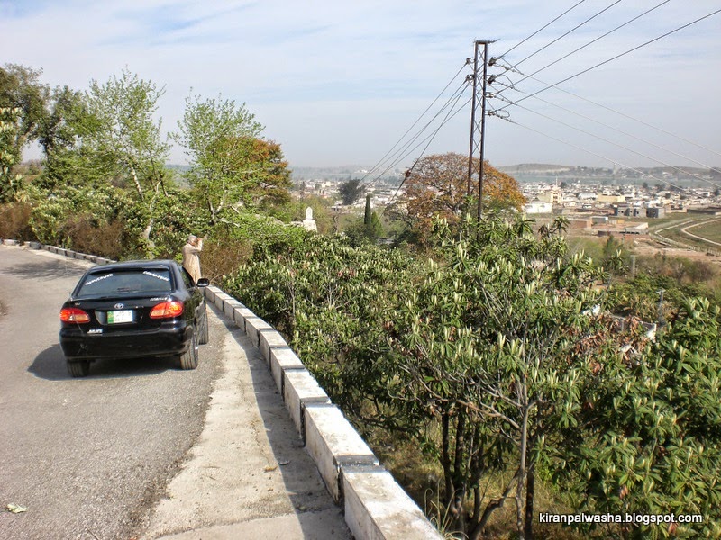An overview of Kallar Kahar city and Lake from the top of the hill.