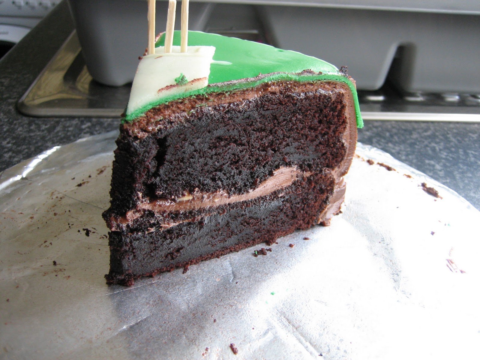 Jenny's cake project: Chocolate Cricket Pitch Cake