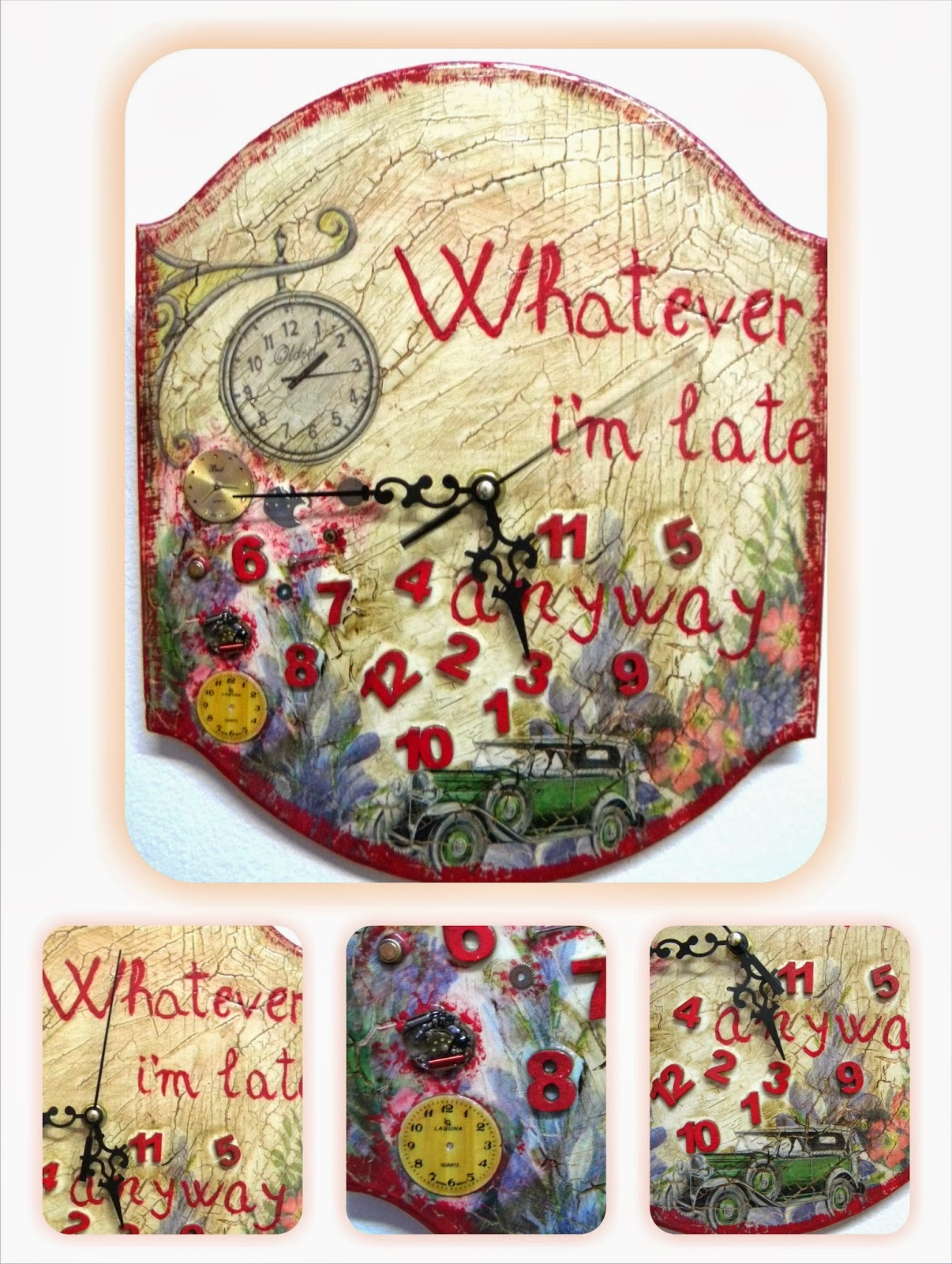 Simonel Art - produse handmade realizate cu tehnica decoupage: Ceasuri ...