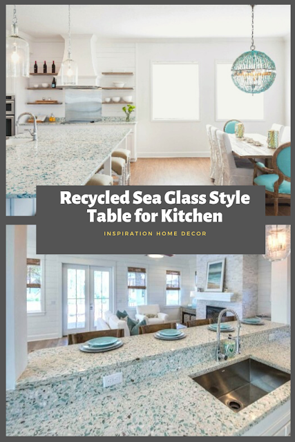 Recycled Sea Glass Style Table for Kitchen
