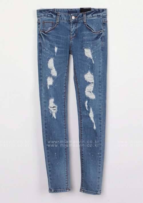 [Miamasvin] Ripped and Flecked Skinny Jeans | KSTYLICK - Latest Korean ...