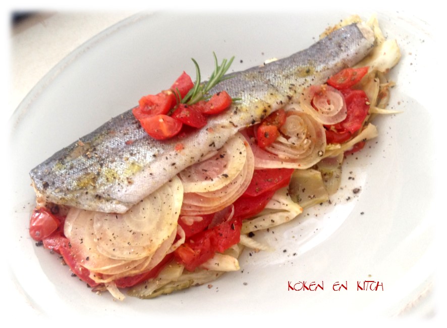 Papillot van forel en veel groentjes! 😋