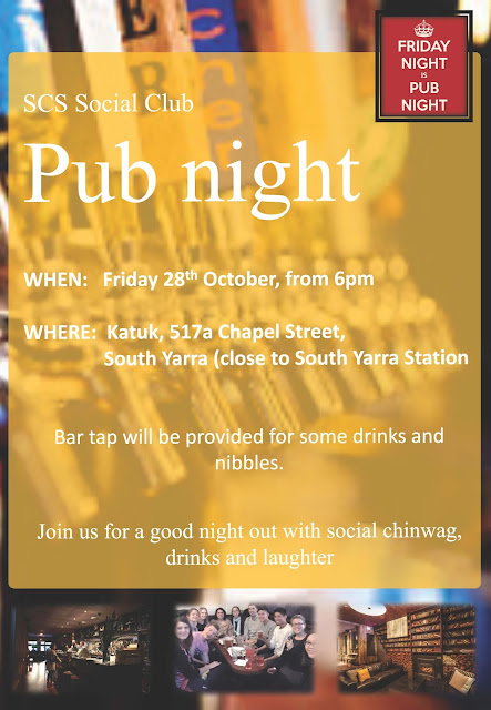 SCS eNews: SCS Social club event, 28 Oct