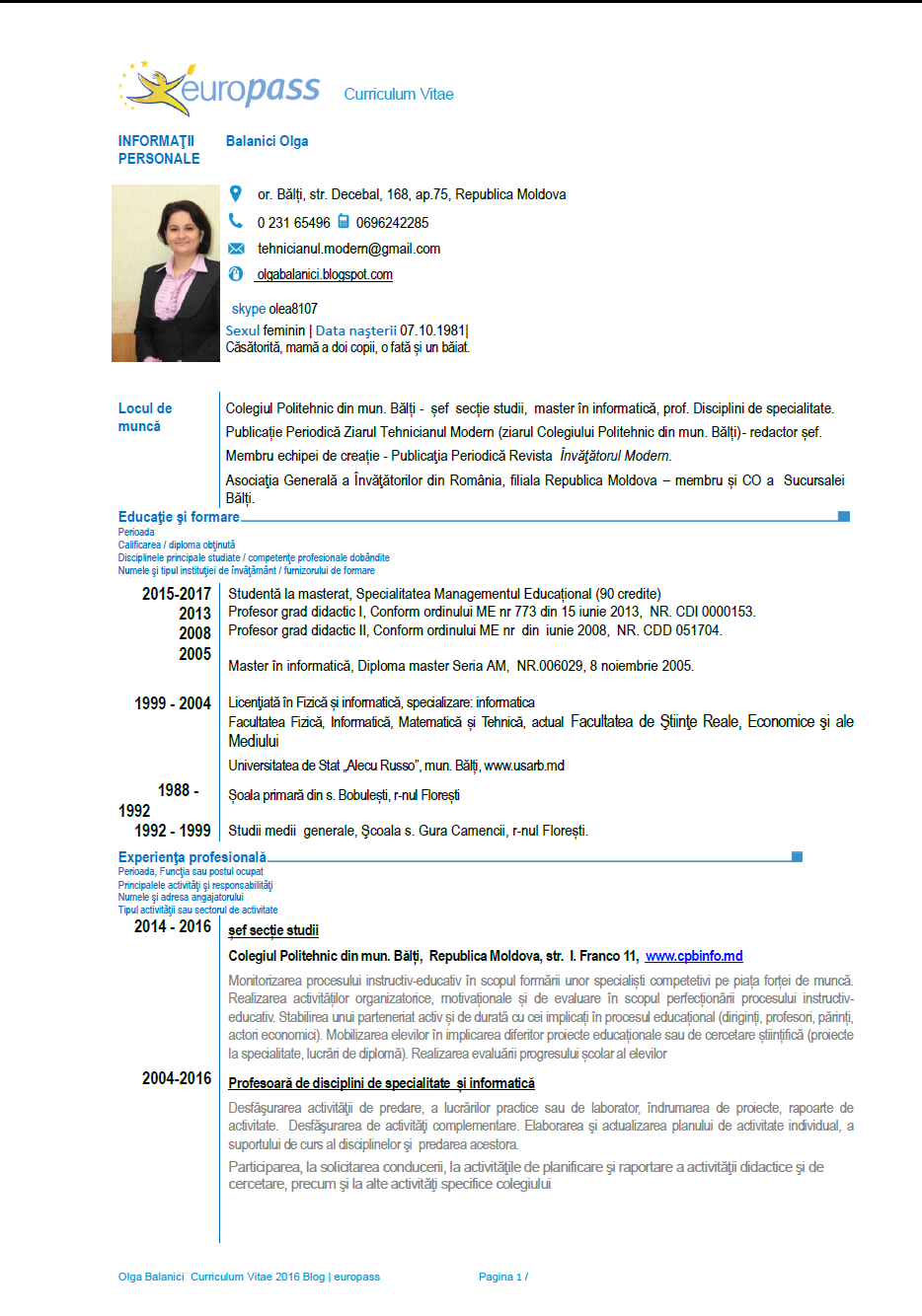 SUCCES, PERFORMANȚĂ, CREATIVITATE: CV-ul Profesional o carte de vizită ...